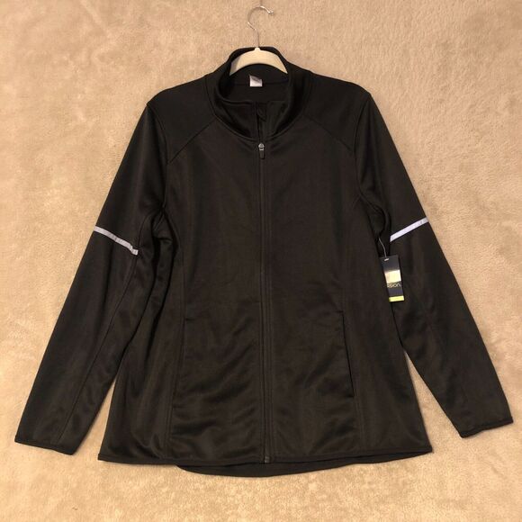 Xersion | Jackets & Coats | Xersion Womens Athletic Jacket Xl Black Zip Front Long Sleeve ...